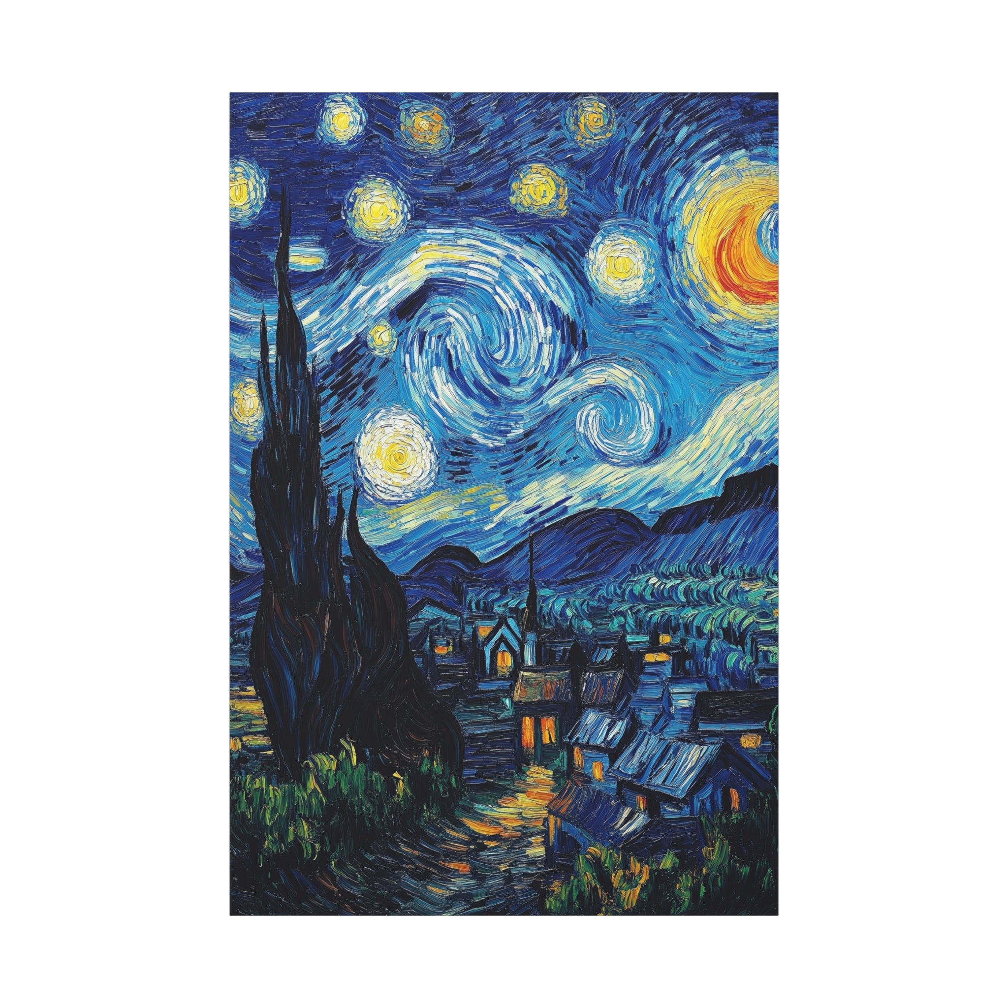 Van Gogh Starry Night Inspired Canvas Iconic Masterpiece for Your Wall ...